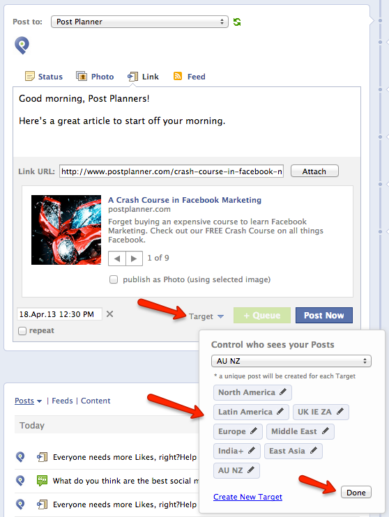 How to Publish a Facebook Post at the Same Time-of-Day in All Time Zones