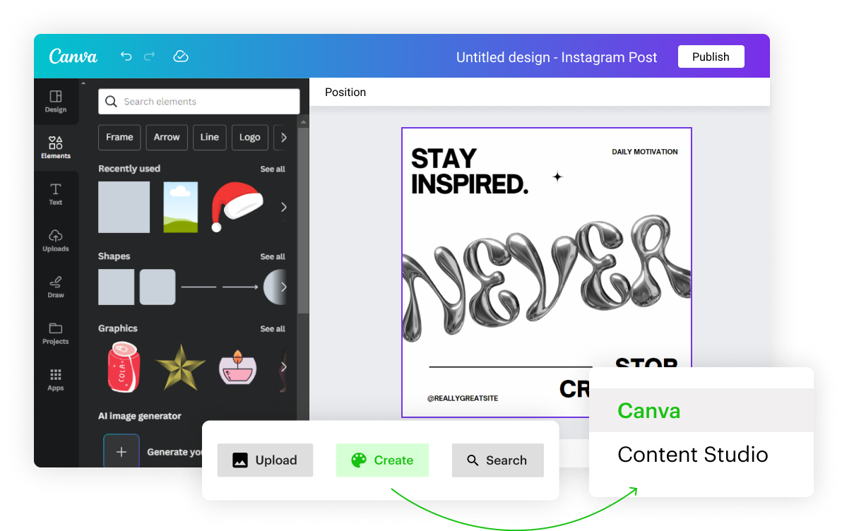 Design: Create original images with stock media editing tools