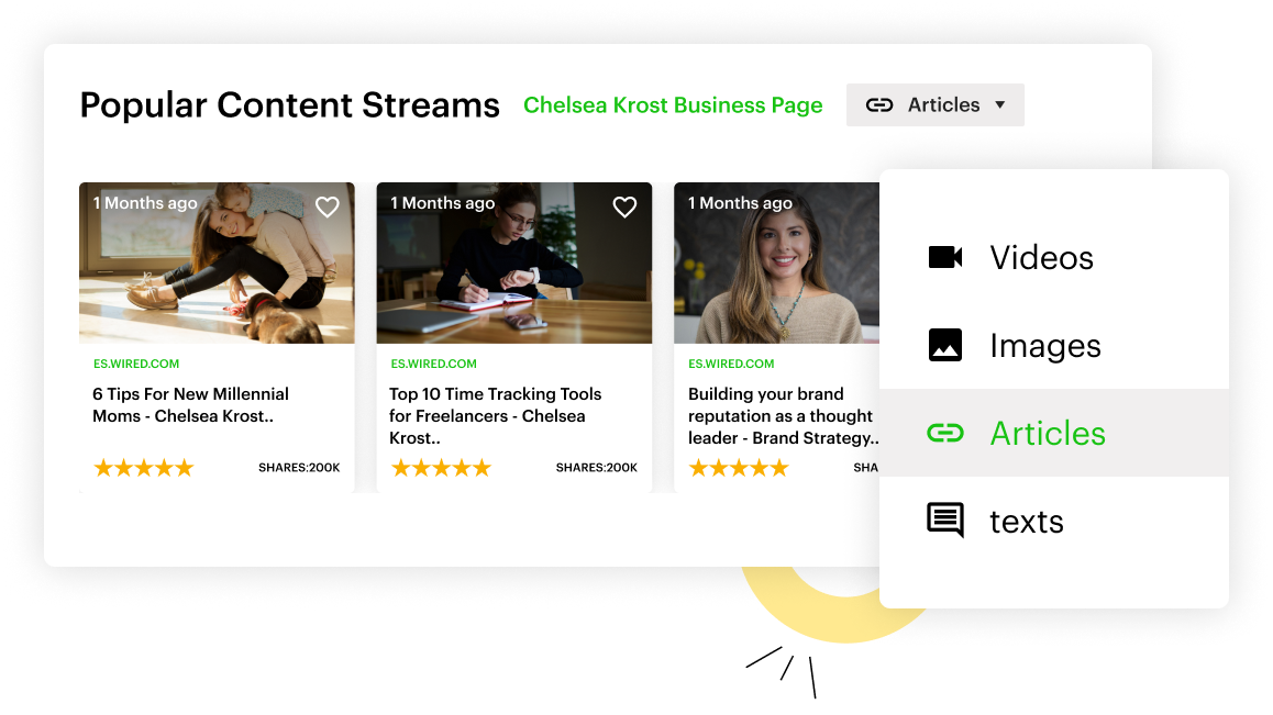 Discover: Find high-quality content and viral post ideas.